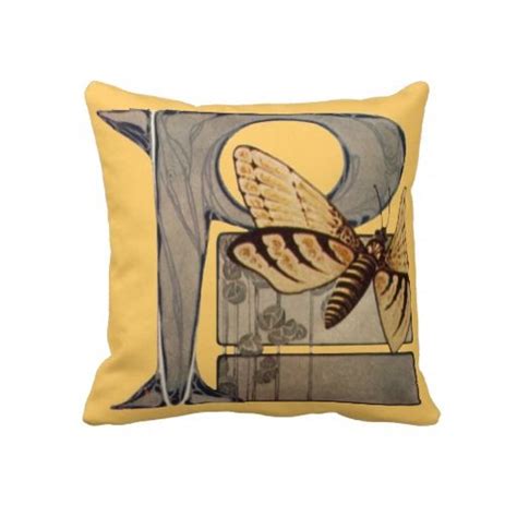 Initial Cap Letter P Vintage Bug Throw Pillows Pillows Bug Throw