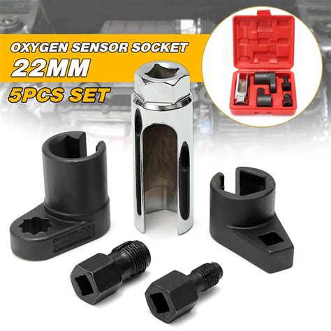 Hot Sale 5pcs Oxygen Sensor Socket O2 Thread Chasers Install Offset Wrench Vacuum M12 M18 Chrome