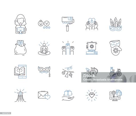 즐거움 라인 아이콘 모음입니다 재미 웃음 모험 휴식 흥분 스릴 행복 벡터 및 선형 그림 기쁨 만족 오락 개요 표지판 세트 놀라움에 대한 스톡 벡터 아트 및 기타 이미지