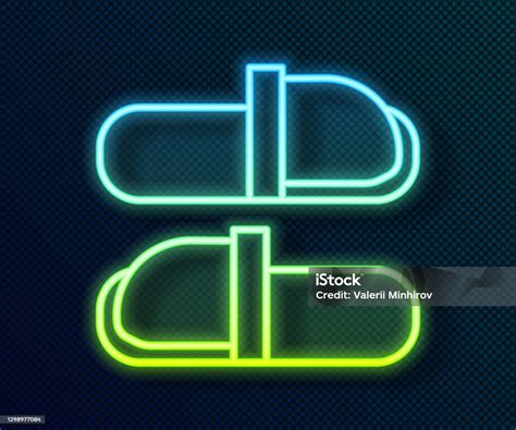 빛나는 네온 라인 사우나 슬리퍼 아이콘 검은 배경에 고립 벡터 고무에 대한 스톡 벡터 아트 및 기타 이미지 고무 다중 색상 단일 객체 Istock