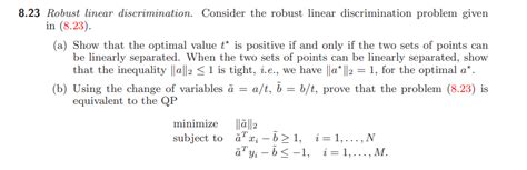 823 Robust Linear Discrimination Consider The