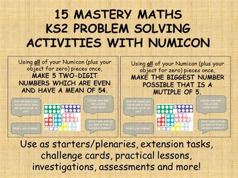 15 Ks2 Mastery Maths Numicon Activities