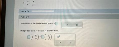 Solved 3w10 W28 Part 0 4 Part 1 Of 4 The Variable W Has Chegg