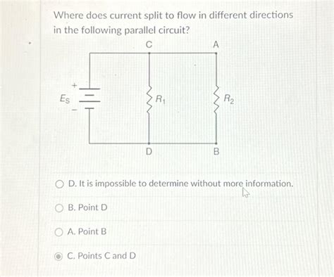 Solved Where Does Current Split To Flow In Different Chegg Com