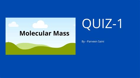 Molecular Mass Quiz Chemistry Papers