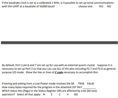 Solved If The Baudrate Clock Is Set To A Calibrated 1 Mhz