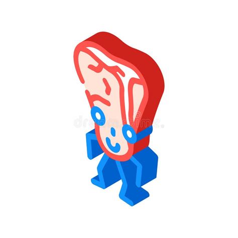 Beef Meat Character Isometric Icon Vector Illustration Stock Vector Illustration Of Sausage