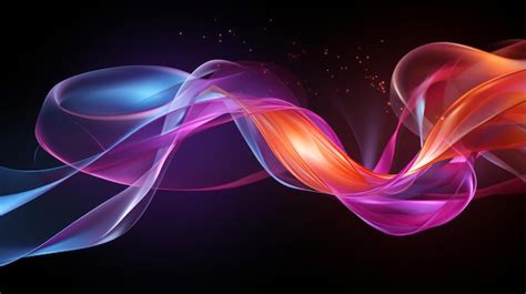 Premium Ai Image Abstract Colorful Waves On A Black Background