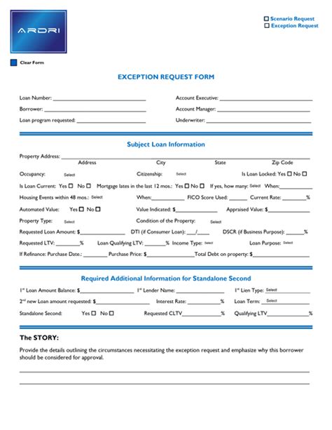 Exception Request Form
