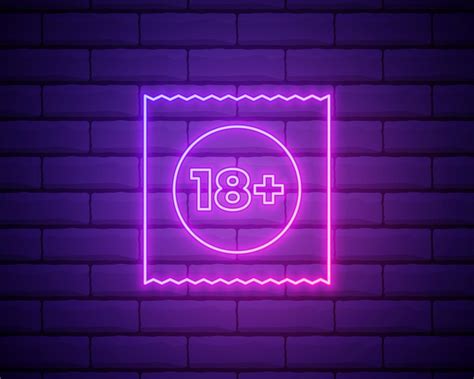 Neon Light Condom In Package Safe Sex Sign Icon Safe Love Symbol Glowing Graphic Design