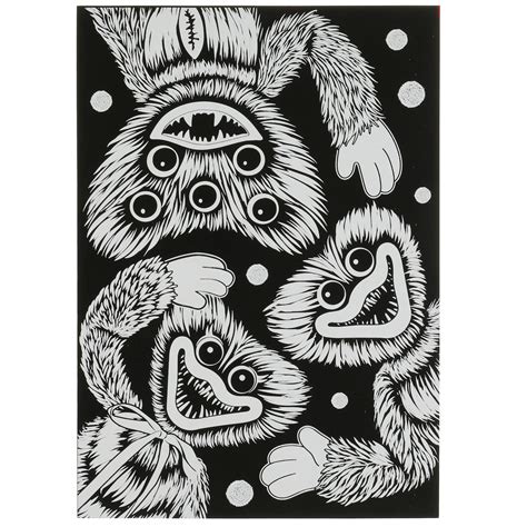 Набор для детского творчества МультиАРТ Гравюра монстры зубастики цветная купить по цене 179 ₽ в