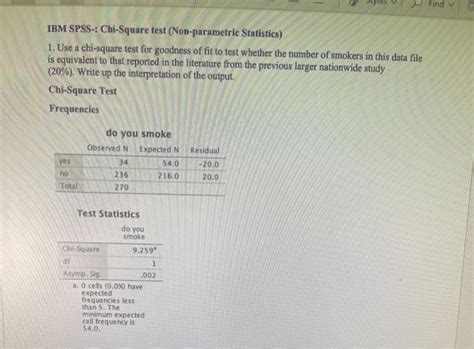 Solved Find Ibm Spss Chi Square Test Non Parametric