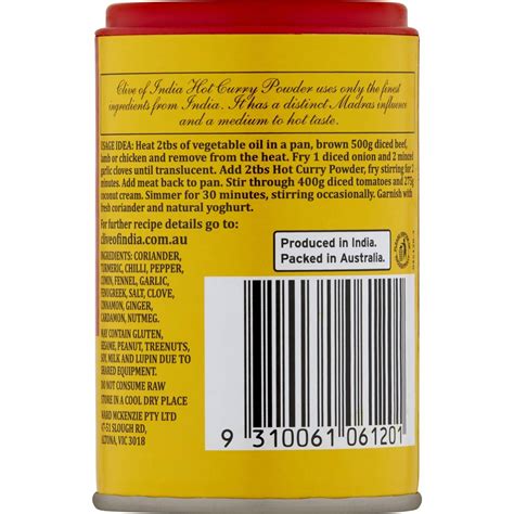Clive Of India Hot Madras Curry Powder 50g Woolworths