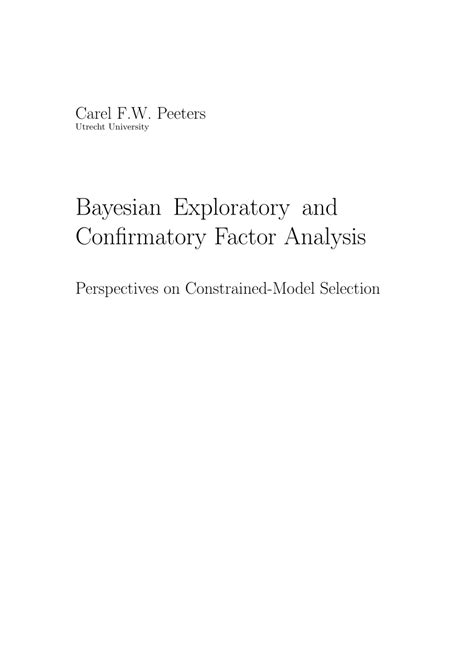 Pdf Bayesian Exploratory And Confirmatory Factor Analysis