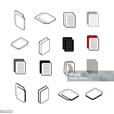 컬렉션 현대 벡터의 집합입니다 Note 종이 아이콘 멀티 3d 아이소메트릭 고체의 선 낙서 해치 낙서 그림자 아이소메트릭 유형과 흰색 배경 Eps10에 작은 컬러 개념에