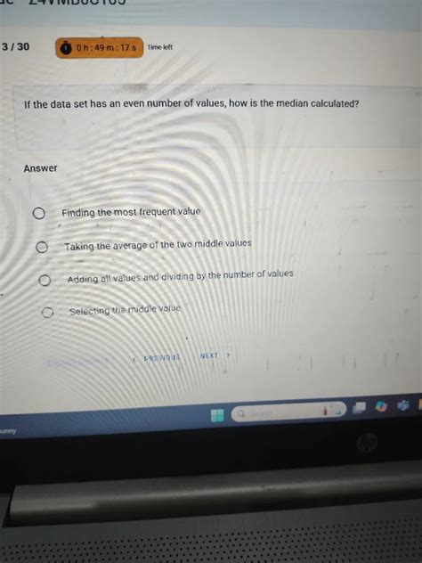 If The Data Set Has An Even Number Of Values StudyX
