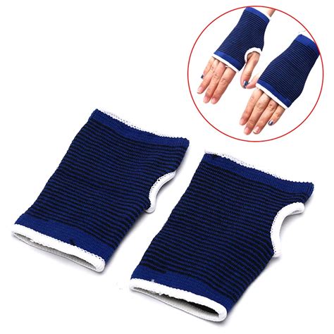 2pcs 블루 팜 손목 지원 장갑 탄성 브레이스 슬리브 스포츠 붕대 체육관 랩손목 보호대 Aliexpress
