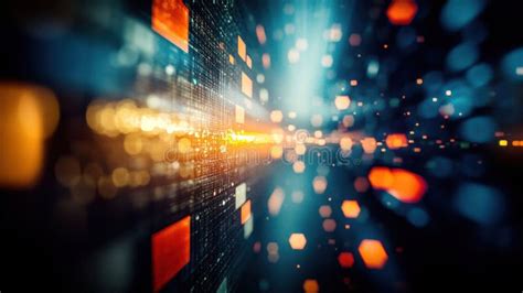 Abstract Digital Data Stream Futuristic Technology Background Stock