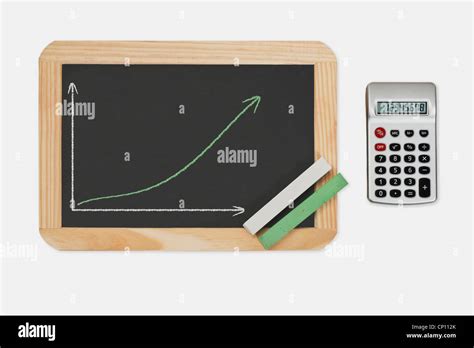 Chalkboard A Chart With An Increasing Curve Green And White Chalk