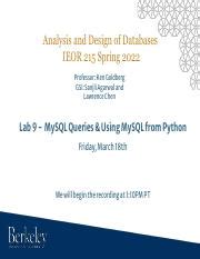 Exploring MySQL Queries With Northwind Database In IEOR 215 Lab 9