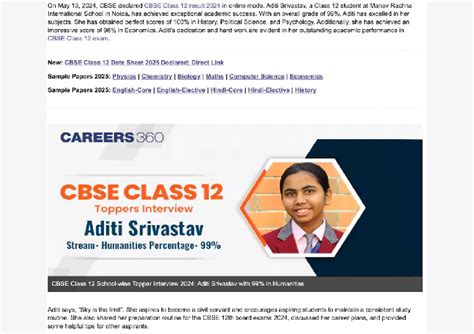 Cbse Class 12 Toppers Interviews
