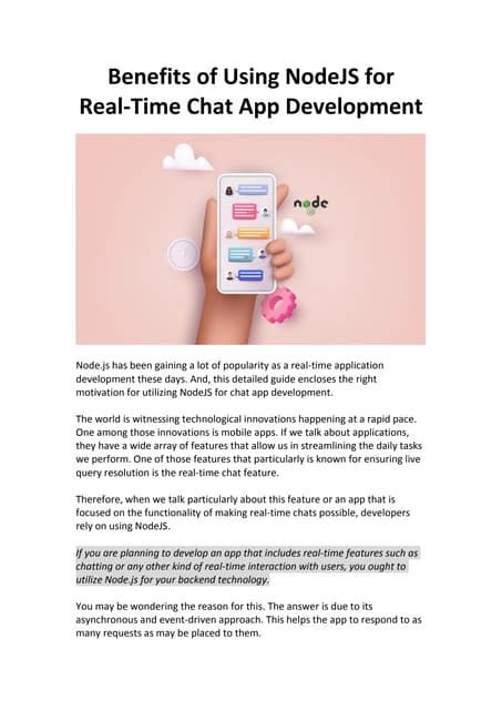 Benefits Of Using Nodejs For Real Time Chat App Development Pdf