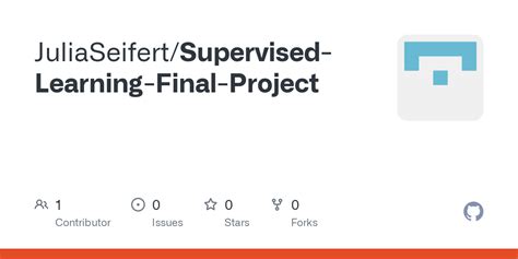 Github Juliaseifert Supervised Learning Final Project