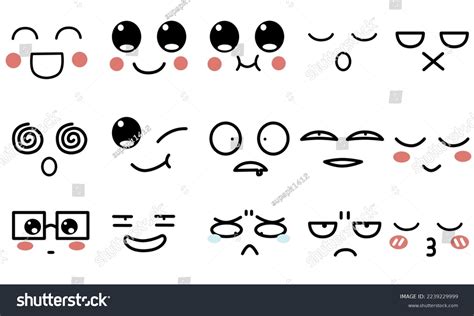 Different Facial Expression Chart Icon Stock Illustration 2239229999