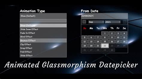 Jquery Datepicker How To Design Jquery Datepicker Ui Theme With Glassmorphism Effect Using Css