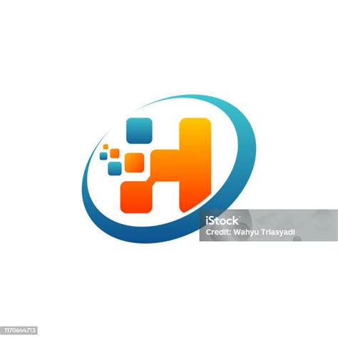 Huruf H Desain Vektor Warna Gradien Ilustrasi Stok Unduh Gambar