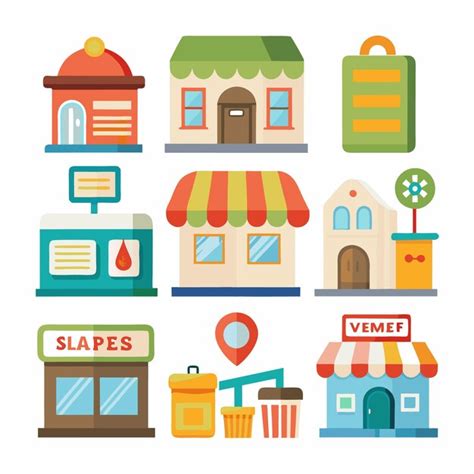 간단한 상점 디자인 일러스트레이션 프리미엄 벡터