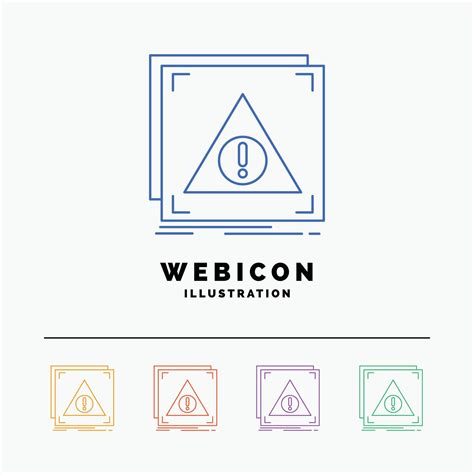 Error Application Denied Server Alert 5 Color Line Web Icon
