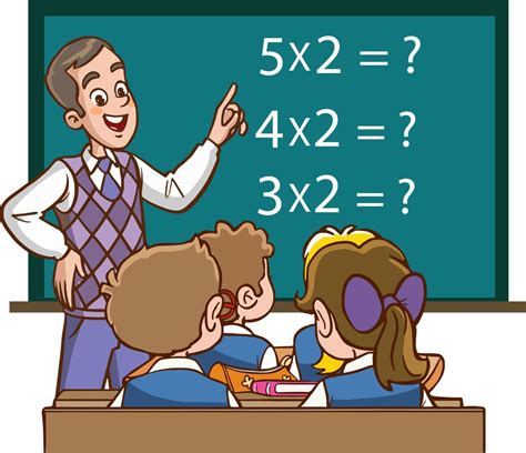 Teacher And Students Are Studying In The Classroom Cartoon Vector