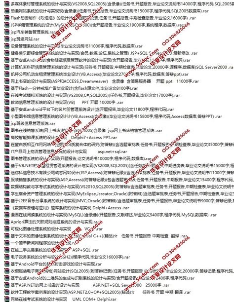 计算机毕业设计题目大全 资讯 毕业设计论文网