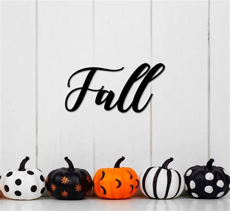 Metal Fall Word Sign Script Words For The Wall Fall Decor Metal Word Art Fall Cursive Steel