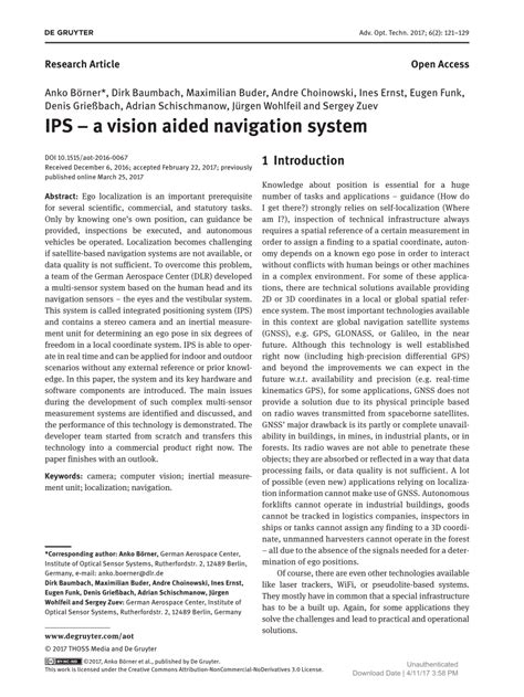 pdf ips a vision aided navigation system