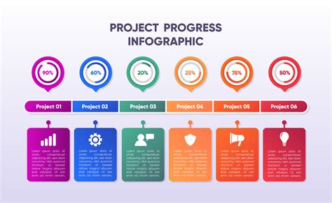 Project Progress Infographic Template Design 23002433 Vector Art At