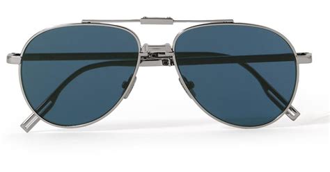 Dior Dior90 A1u Aviator Style Silver Tone Sunglasses In Blue For Men Lyst