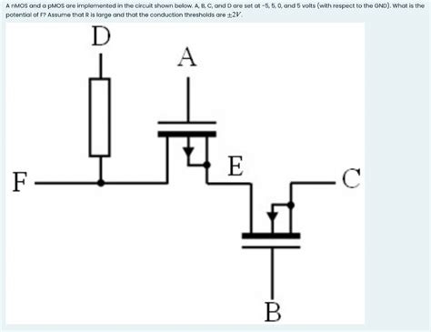 Solved A NMOS And A PMOS Are Implemented In The Circuit Chegg Com