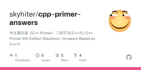 Github Skyhiter Cpp Primer Answers C Primer C C Primer Th Edition