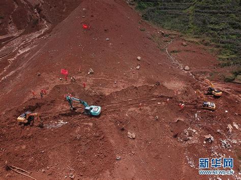 航拍贵州水城723特大山体滑坡现场