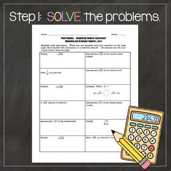 SIMPLIFYING RADICAL EXPRESSIONS ACTIVITY FREEBIE By Math Class Rocks