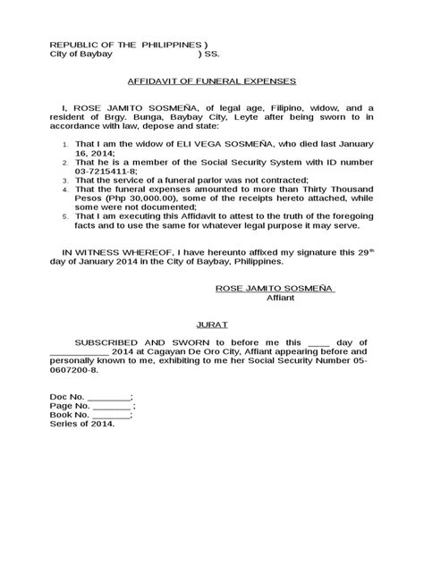 Sample Affidavit Of Discrepancy