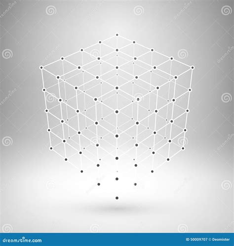 Wireframe Mesh Polygonal Cube Stock Vector Illustration Of Isolated Construction 50009707