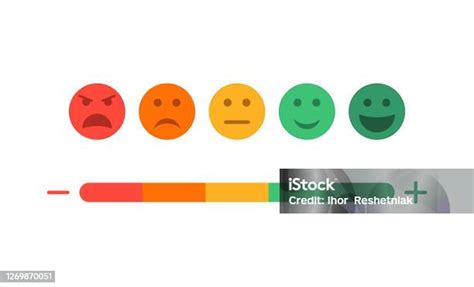 고객의 피드백과 만족도 규모의 이모티콘으로 설문조사를 실시합니다 다른 분위기와 얼굴 아이콘 슬프고 행복한 경험 사용자로부터 평가의 부정적 또는 긍정적 인 이모티콘 벡터