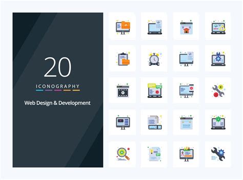 20 Web Design And Development Flat Color Icon For Presentation 17128173 Vector Art At Vecteezy