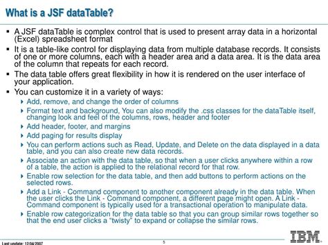 Ppt Jsf Datatables Basic Properties And Development Techniques