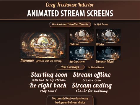 Free Cozy Stream Overlay Pack For Twitch Treehouse Behance