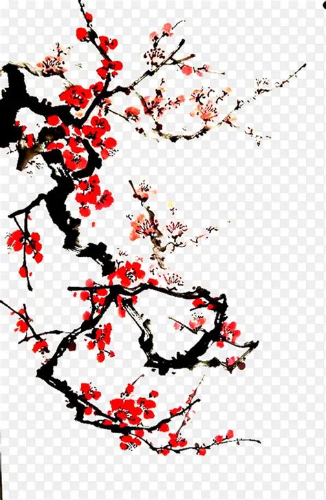 手绘梅花插画海报PNG图片素材下载 图片编号10039049 PNG素材网