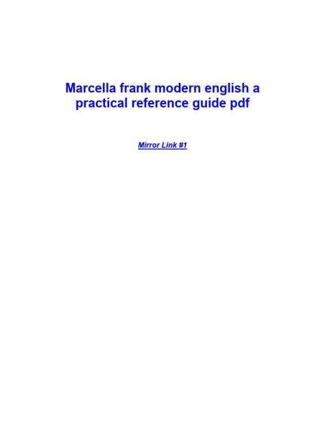 Marcella Frank Modern English A Practical Reference Guide Pdf Pdf